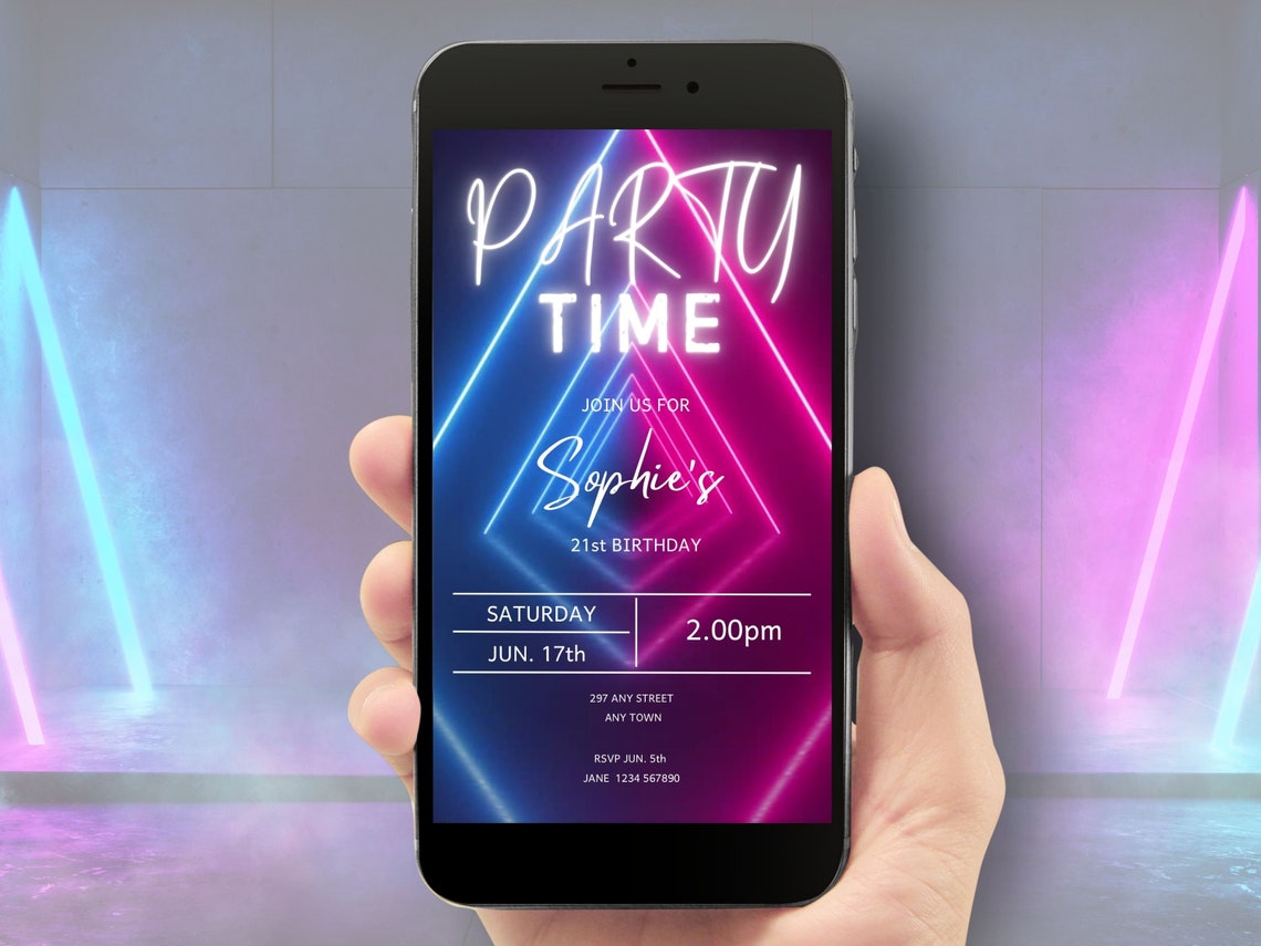 Editable Animated Party Invitation | Digital Invite Template for Canva ...