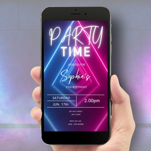 Editable Animated Party Invitation | Digital Invite Template for Canva ...