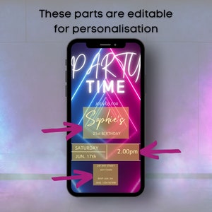 Editable Animated Party Invitation | Digital Invite Template for Canva ...