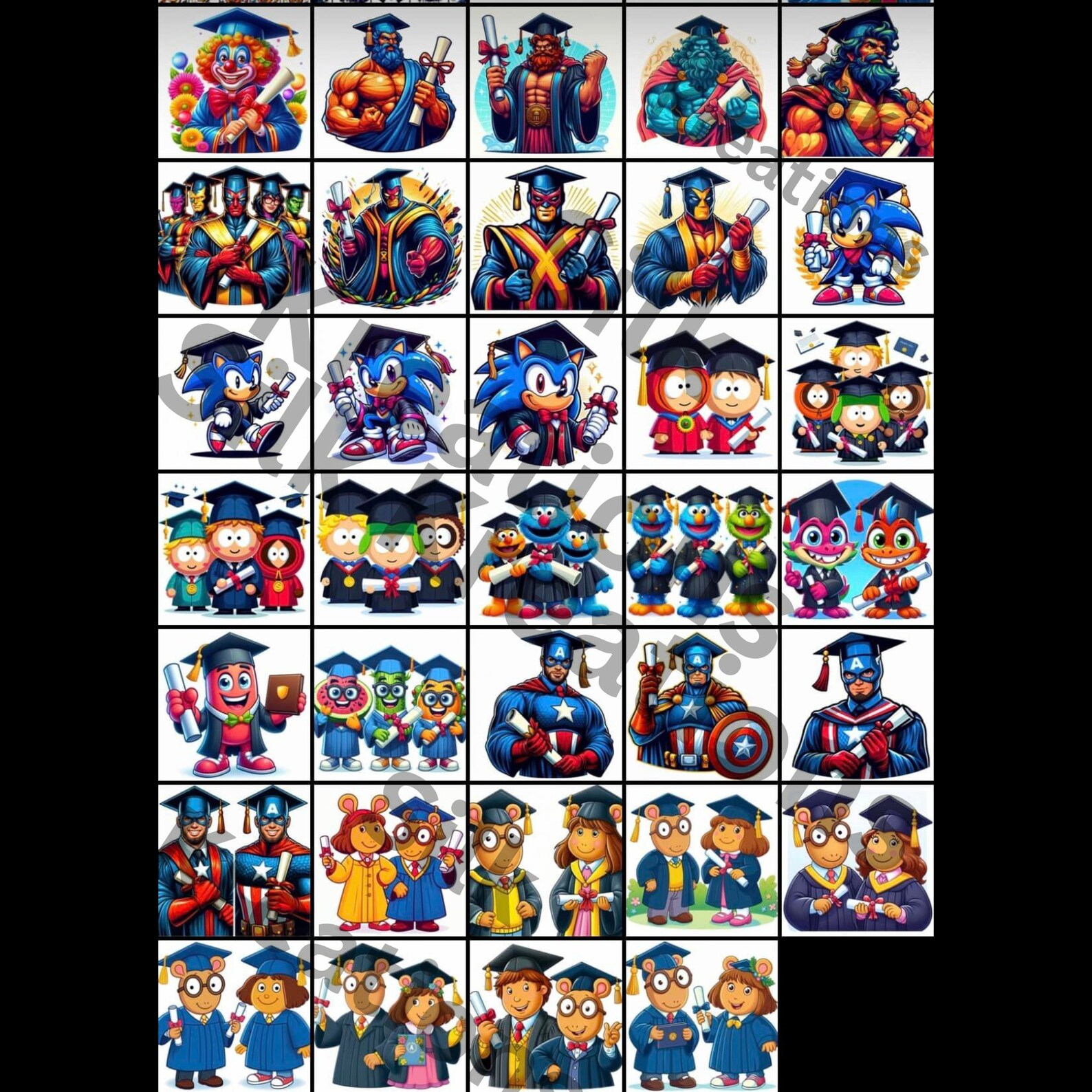 100 GRADUATION CHARACTERS - Etsy