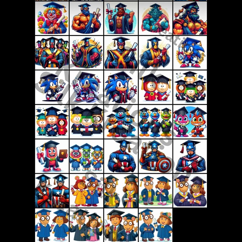 100 GRADUATION CHARACTERS - Etsy