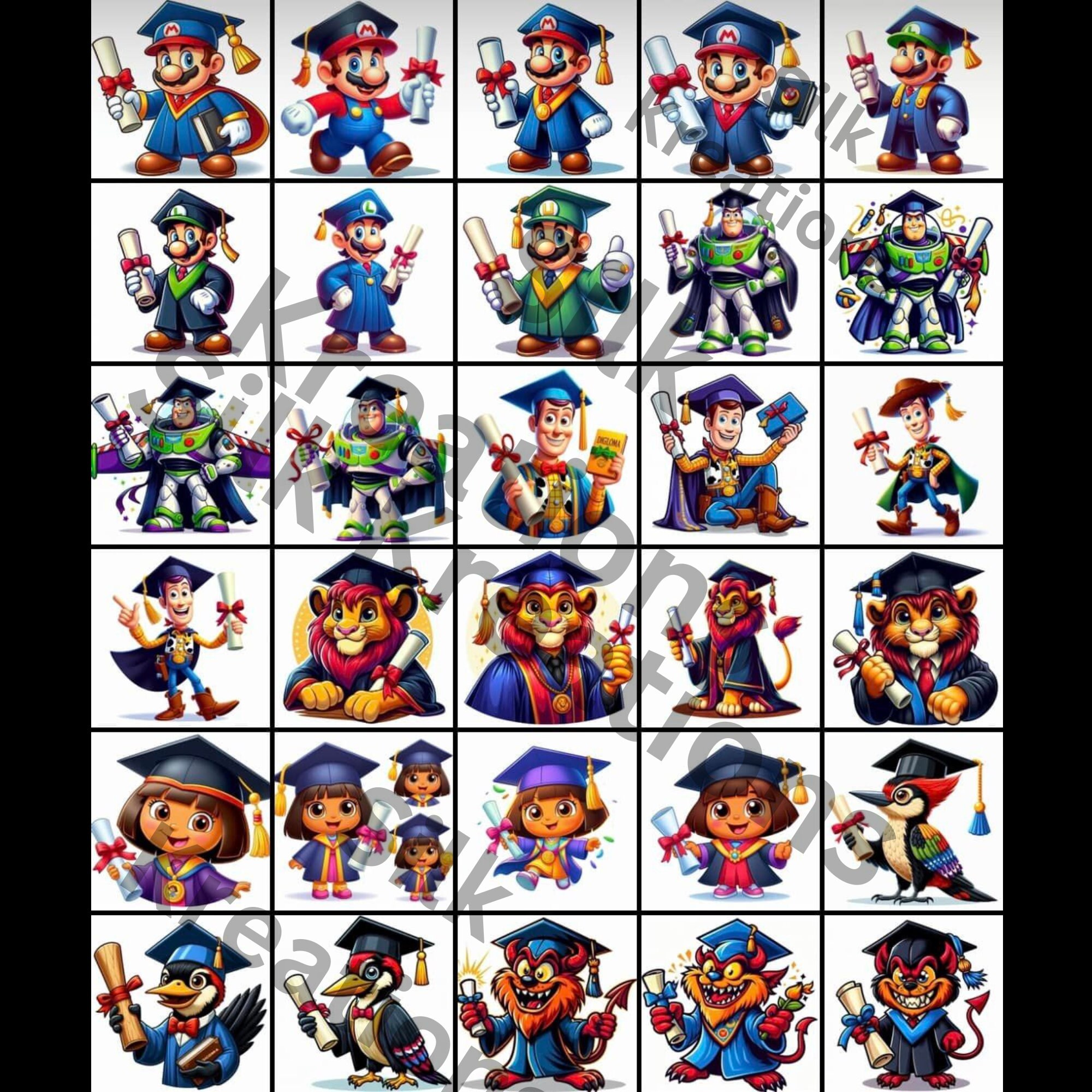 100 GRADUATION CHARACTERS - Etsy