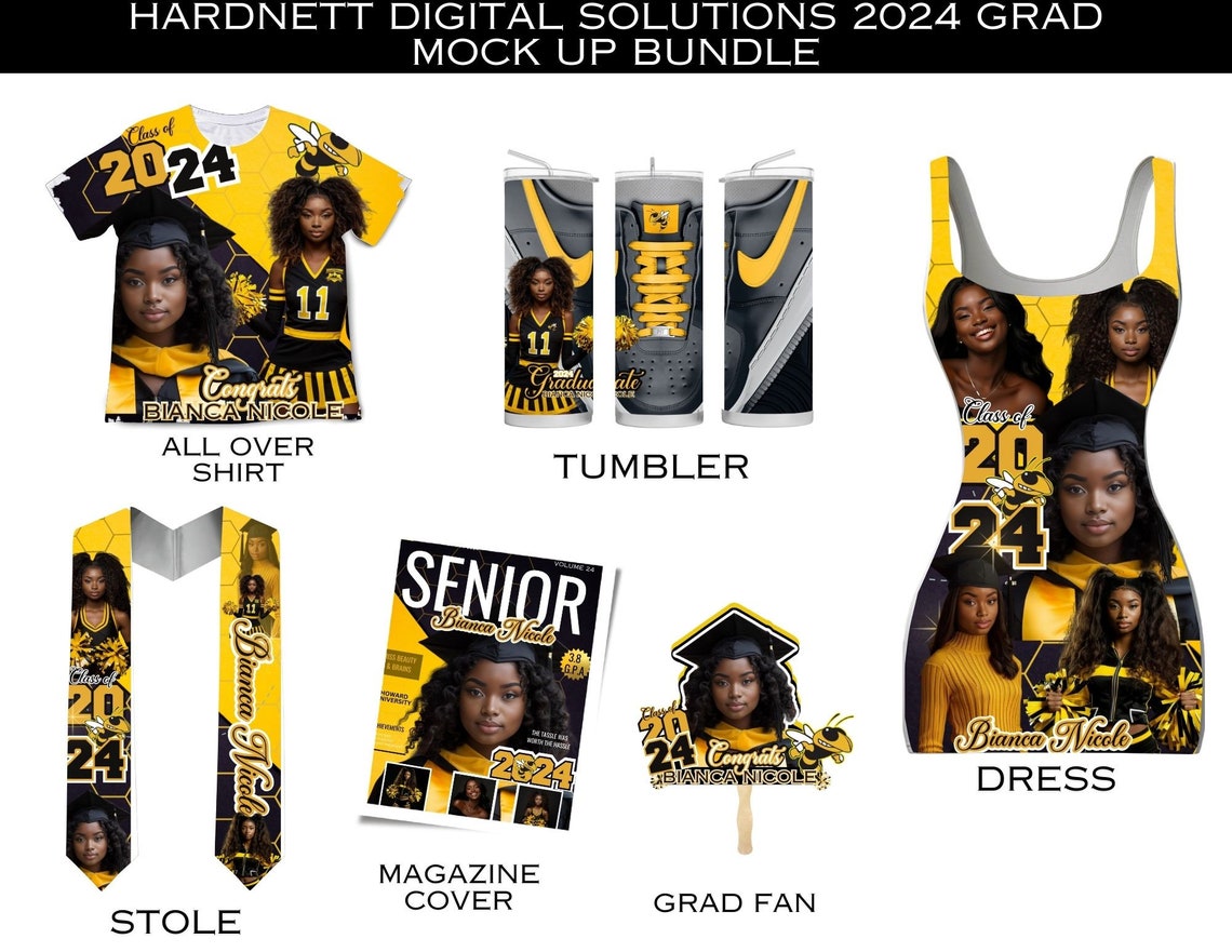 Yellow Grad Digital Collection (6 Pcs Canva Editable Design and ...