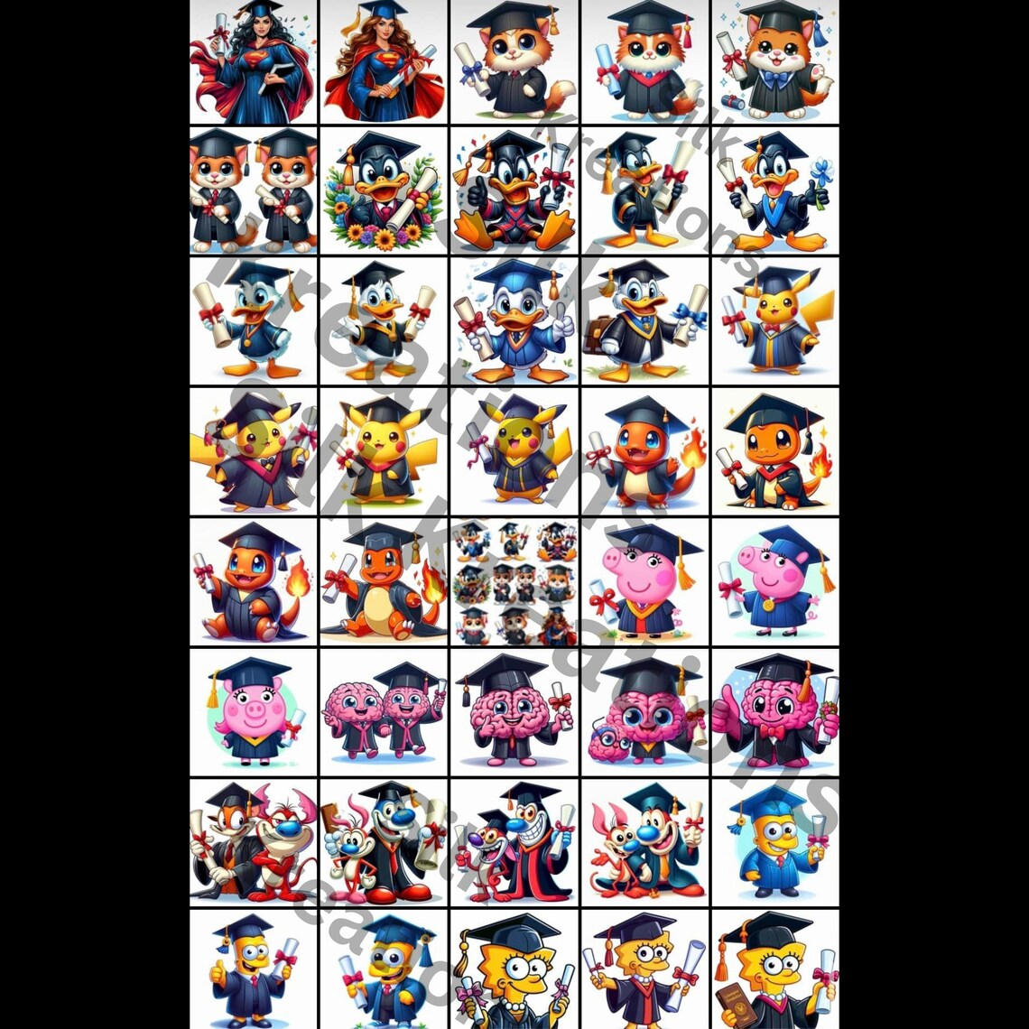 100 GRADUATION CHARACTERS - Etsy