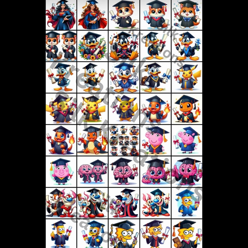 100 GRADUATION CHARACTERS - Etsy