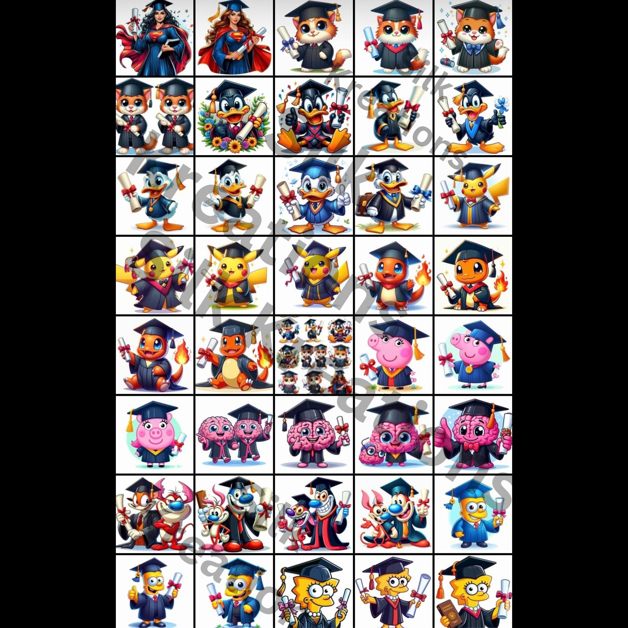 100 GRADUATION CHARACTERS - Etsy