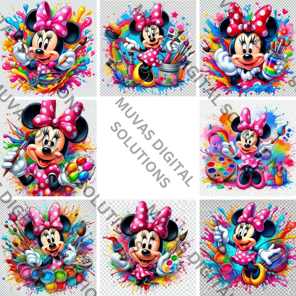 Minnie Mouse Splash Paint Clipart - Etsy