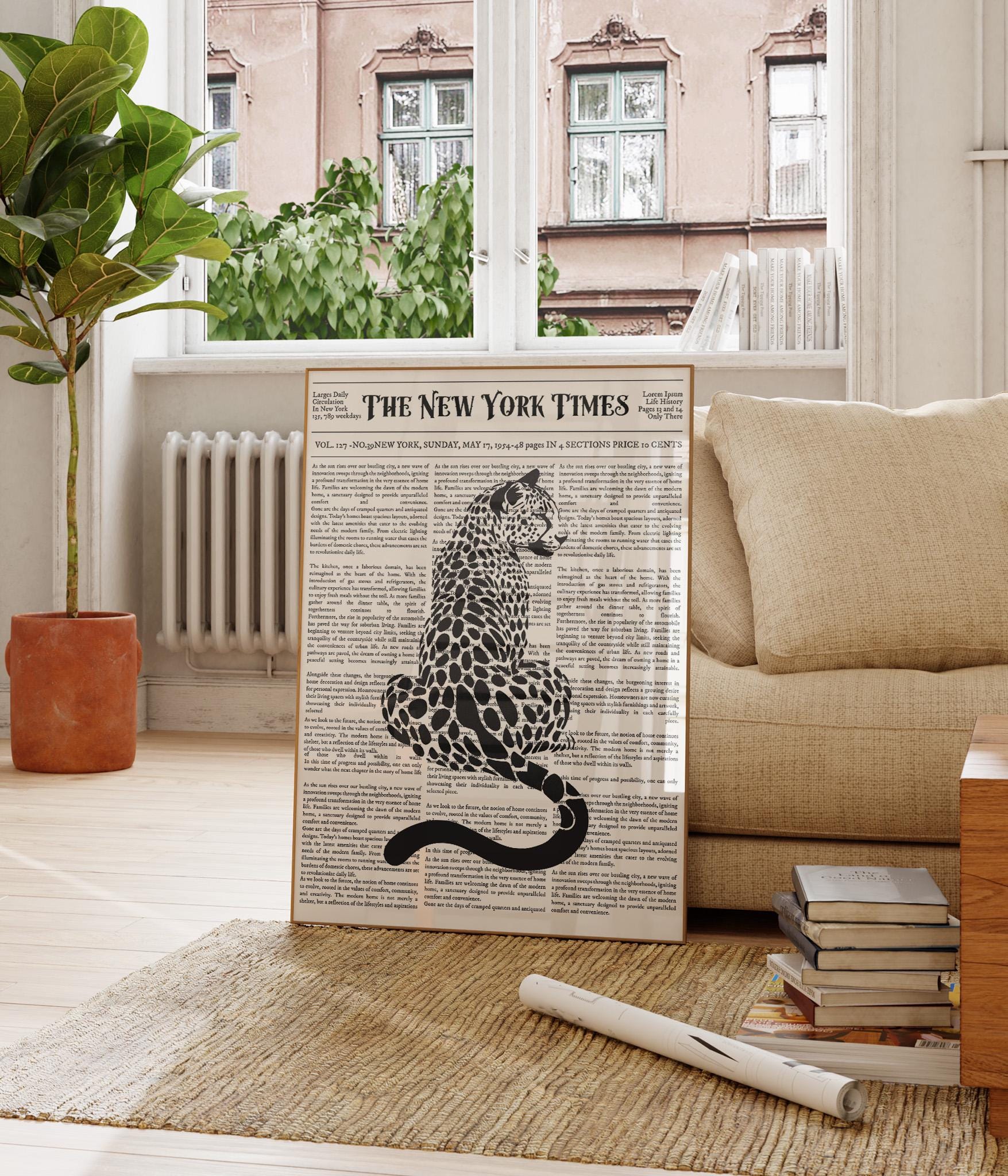 Newspaper Poster, New York News, Lucky Print, Lucky Poster, Jaguar Wall ...