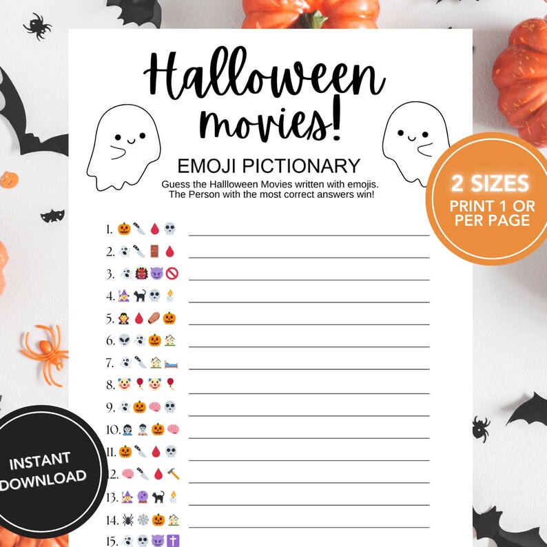 Baby Shower Emoji Pictionary Game, Halloween Horror Movie Emoji Quiz ...