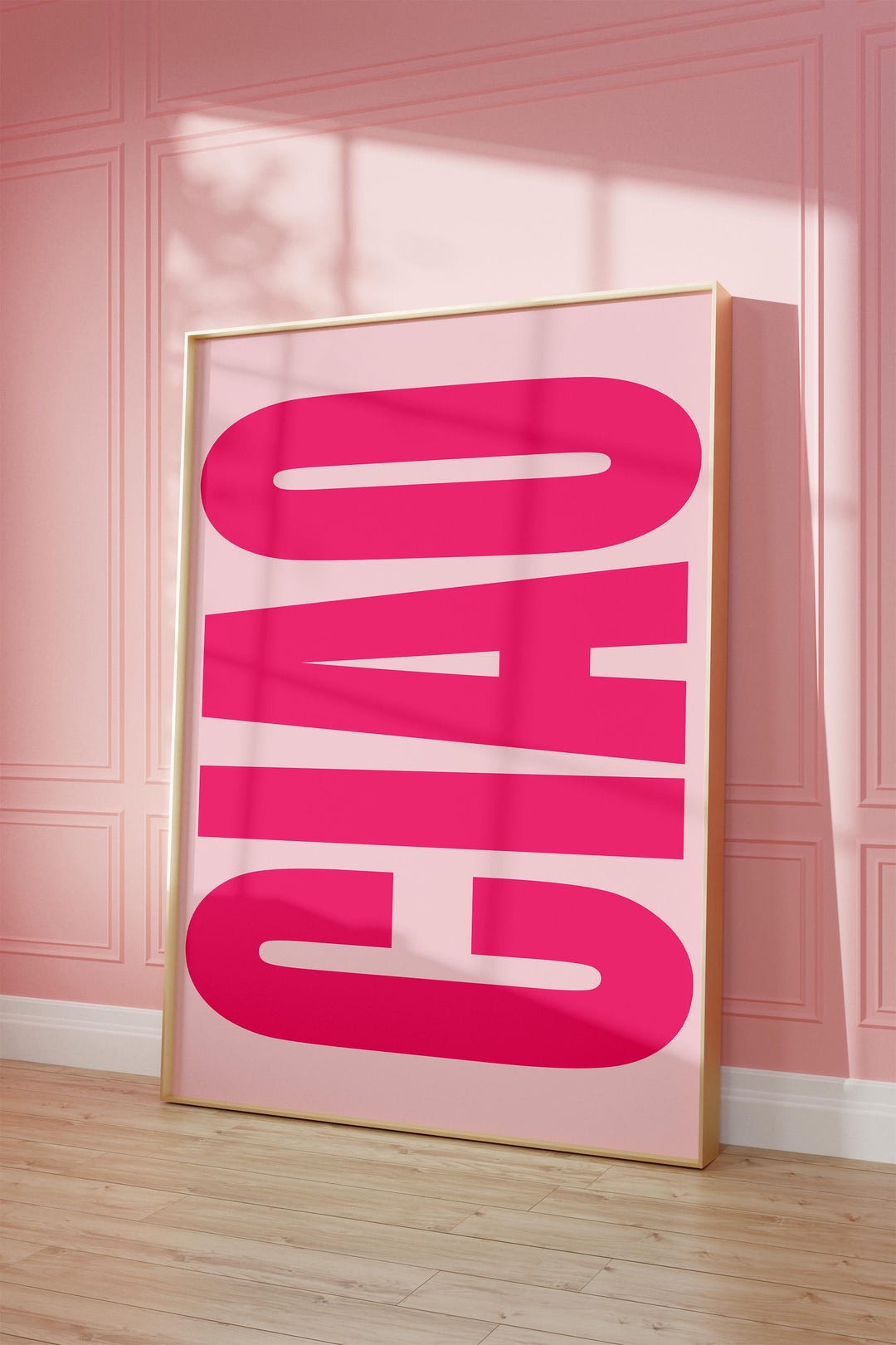 Pink Ciao Poster, Typography Poster, Trendy Wall Art, Quote Poster ...