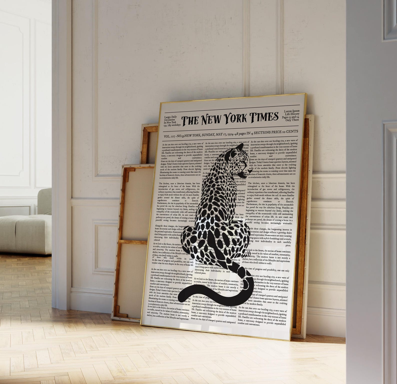 Newspaper Poster, New York News, Lucky Print, Lucky Poster, Jaguar Wall ...
