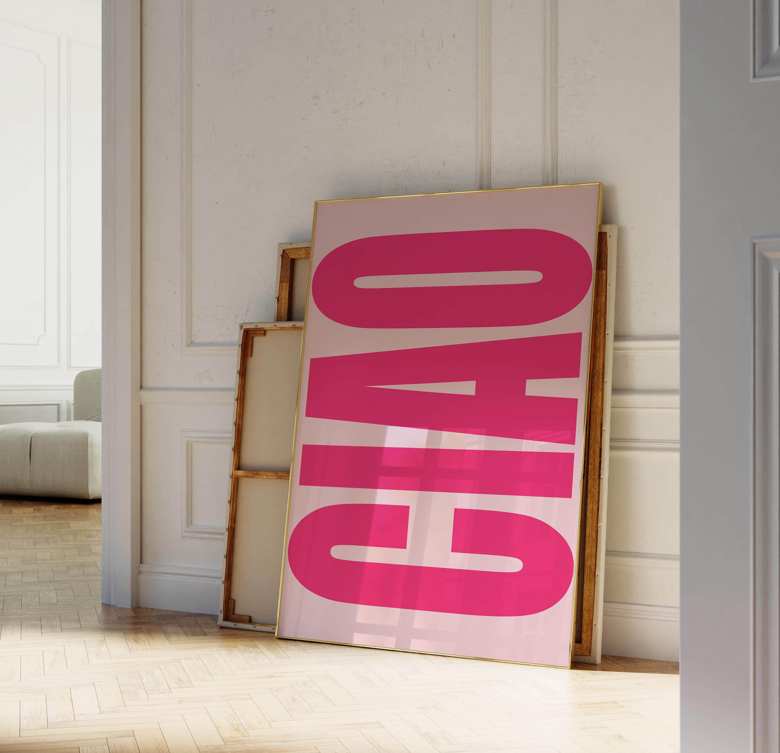 Pink Ciao Poster, Typography Poster, Trendy Wall Art, Quote Poster ...