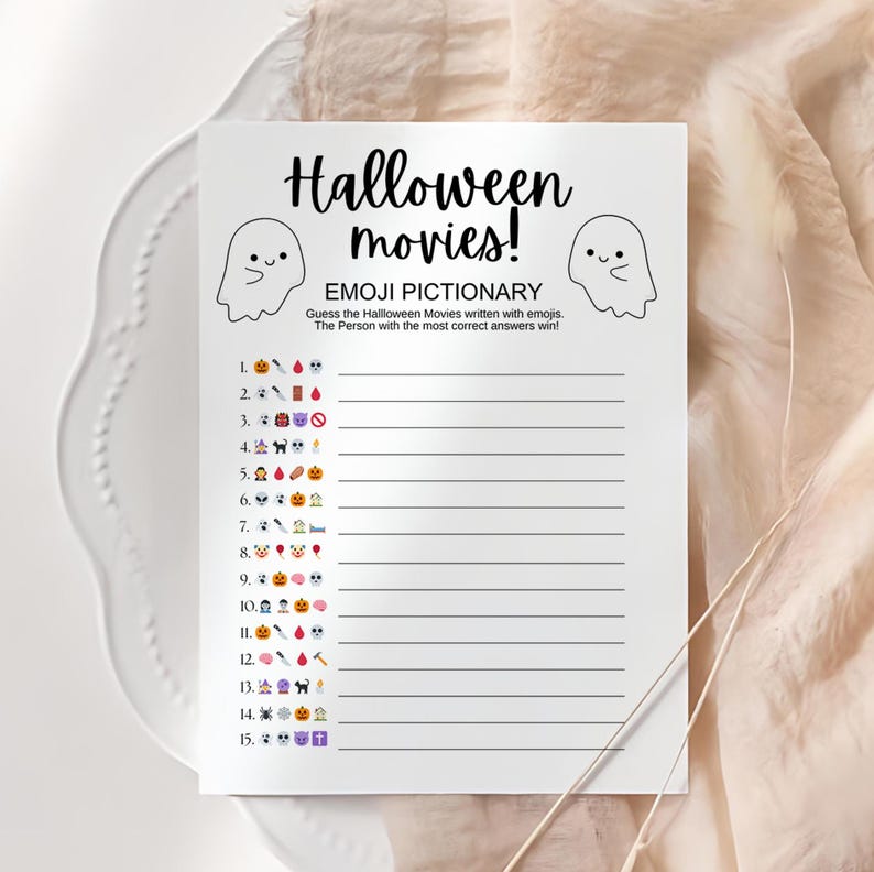 Baby Shower Emoji Pictionary Game, Halloween Horror Movie Emoji Quiz ...