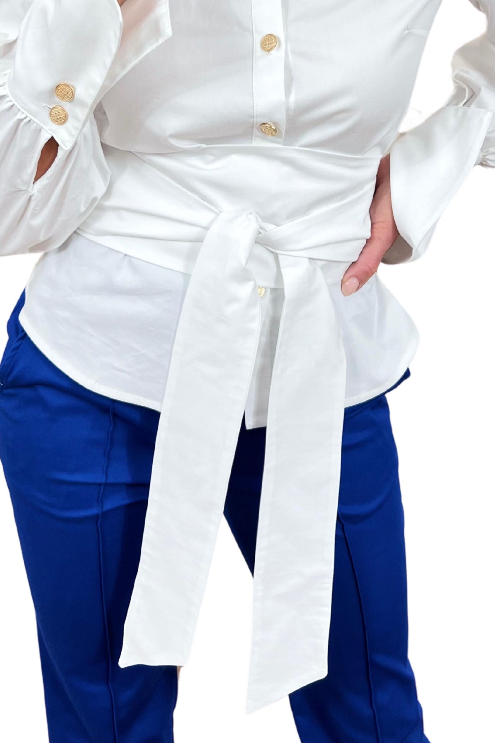Hand Made Luxury Elegant White Women Belt Wrap Belt Oversize Cotton ...