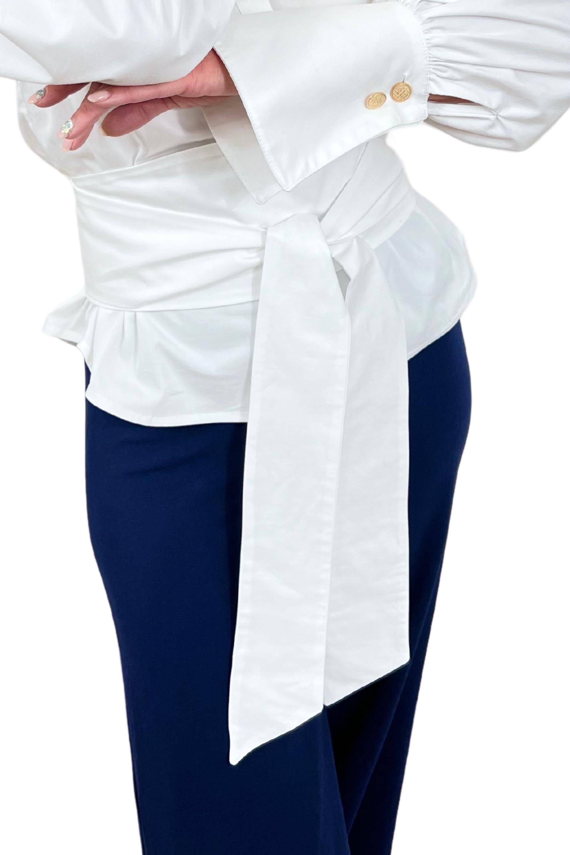 Hand Made Luxury Elegant White Women Belt Wrap Belt Oversize Cotton ...