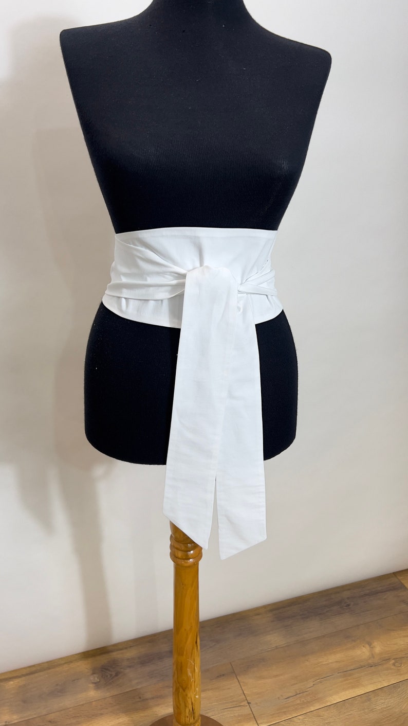 Hand Made Luxury Elegant White Women Belt Wrap Belt Oversize Cotton ...