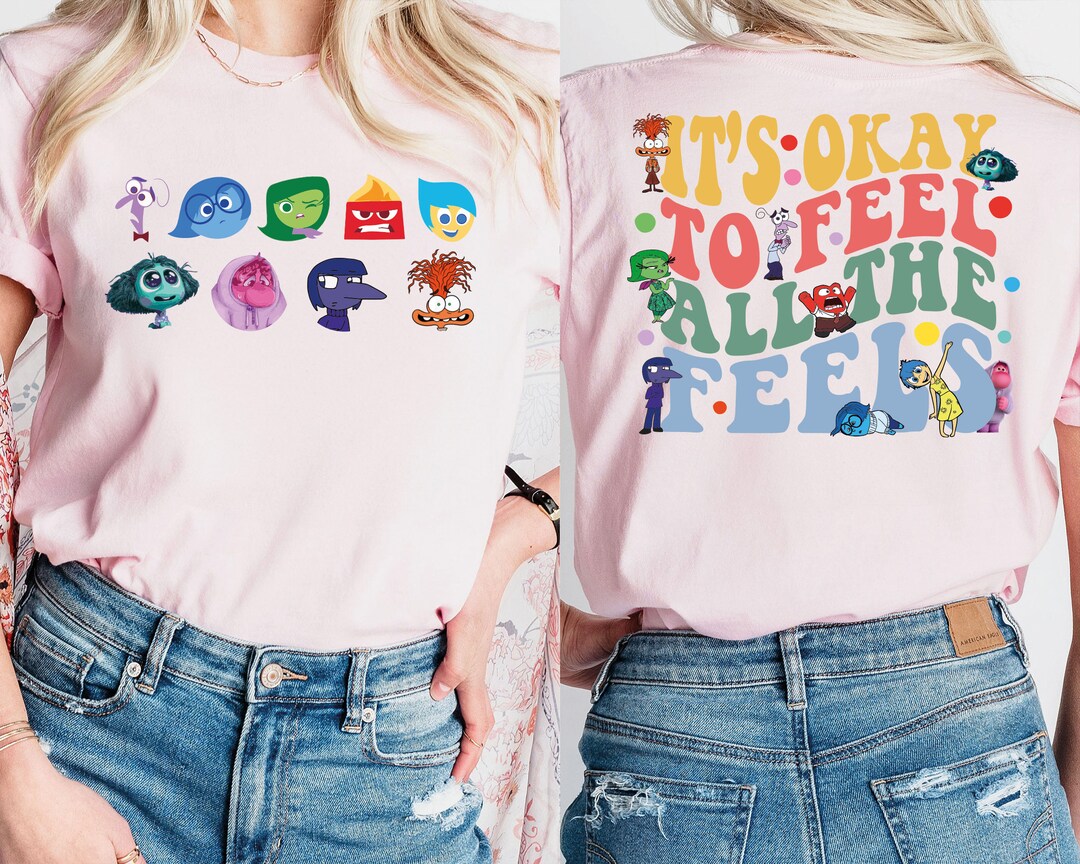 Disney Inside Out Está bien sentir todos los sentimientos camisa ...