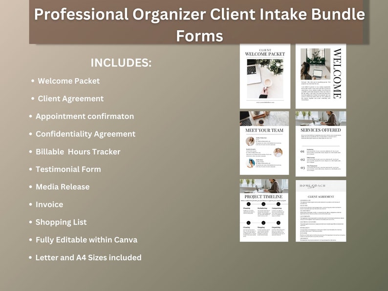 Professional Organizer Client Forms Bundle - Etsy