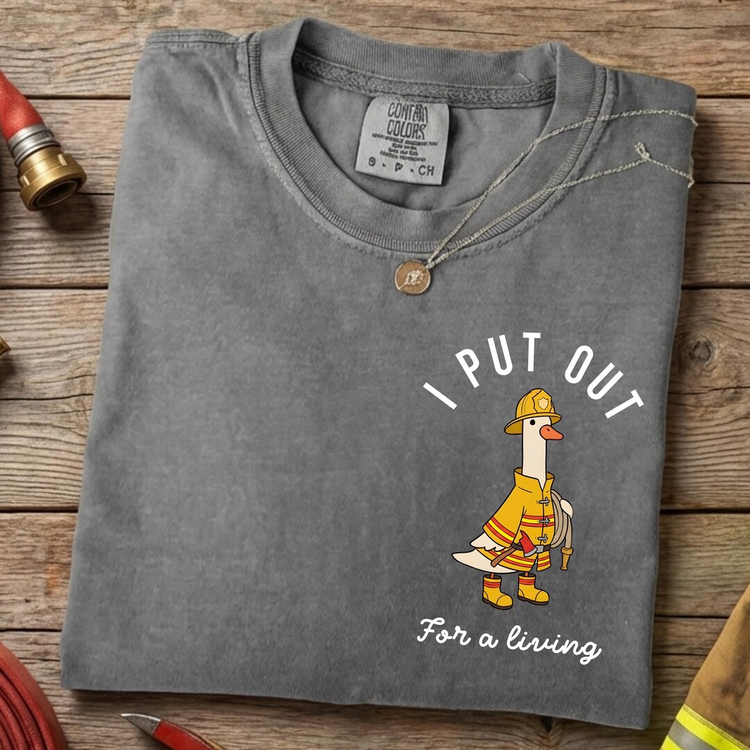 Funny Firefighter Goose Shirt – Silly Goose Fire Dept Tee, Humor ...