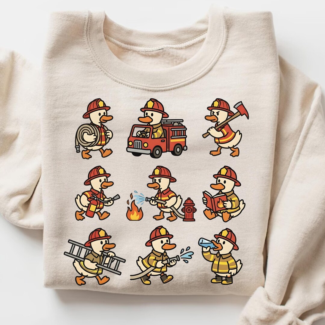 Firefighter Silly Goose Shirt - Funny Goose Meme Shirt, Fireman Gift ...