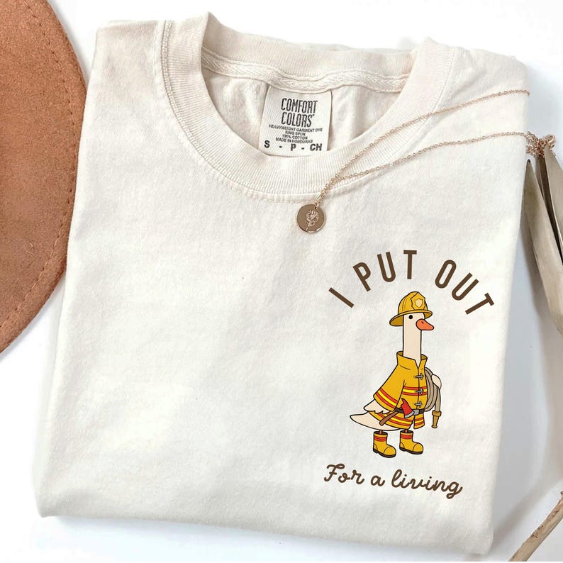 Funny Firefighter Goose Shirt – Silly Goose Fire Dept Tee, Humor ...