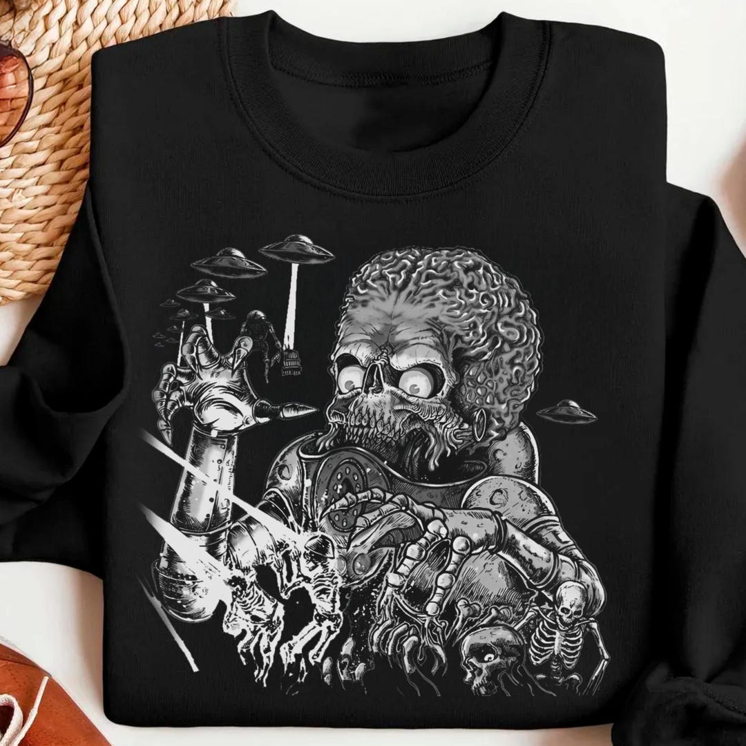 Retro Alien Y2K Grunge Shirt – Vintage UFO Mars Attack Style, 90s Sci ...