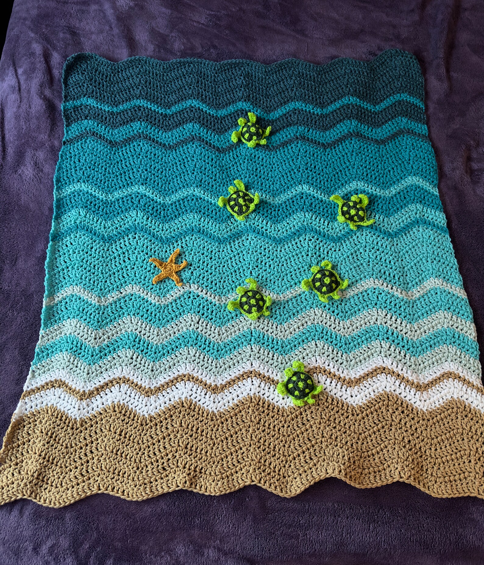 Journey of the Sea Turtle Baby Blanket - Etsy