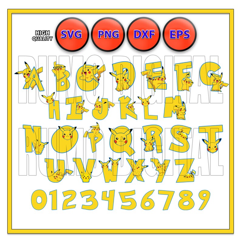 Pokemon Font Svg, Pokemon Alphabet Letter SVG Pokemon Numbers Svg ...
