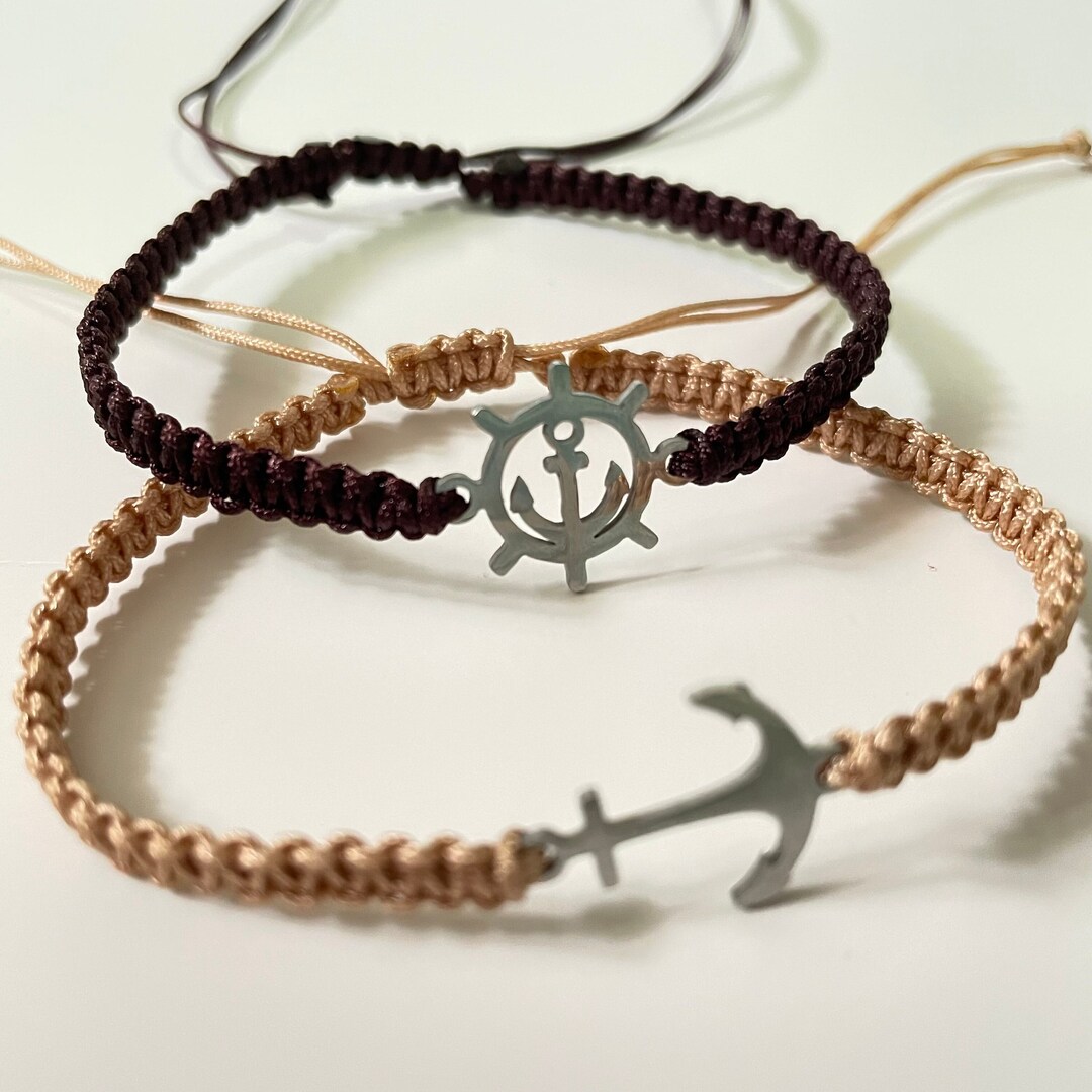 Bracelets to Share as a Couple Anchor and Rudder / Pulseras Para ...