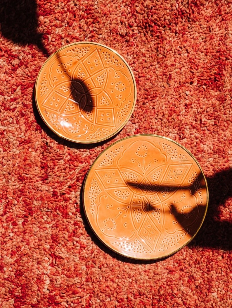 Moroccan-inspired Hand-painted Ceramic Plates Luxurious Dinnerware With ...