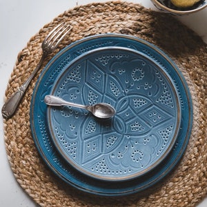 Moroccan-inspired Hand-painted Ceramic Plates Luxurious Dinnerware With ...