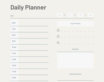 Daily Planner, Plan Every Hour of Day, Simple Planner, to Do List ...