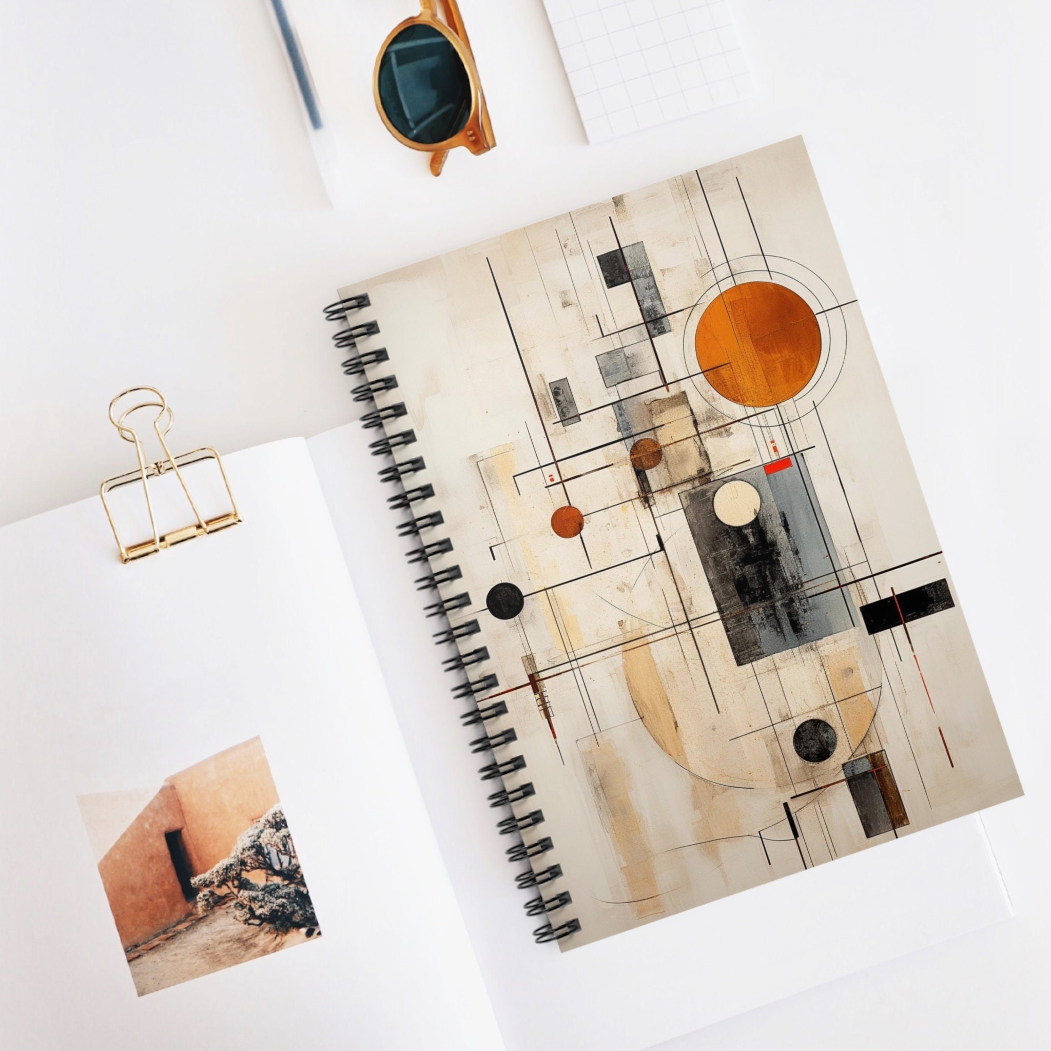 Unique Geometry Spiral Notebook Sturdy Symbolic School Sketchbook ...