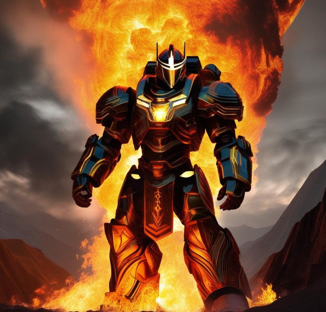 Robot Fire, Anime Character Robot - Etsy