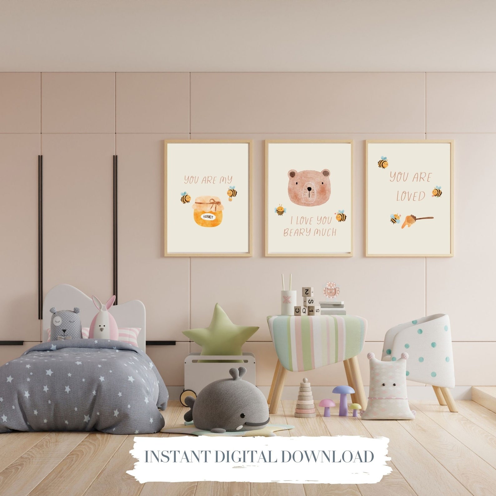 Bear Decor | Bee Decor | Neutral Colors | Honey Theme | Nursery Decor ...