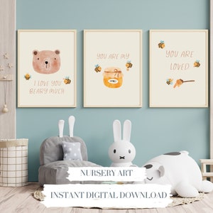 Bear Decor | Bee Decor | Neutral Colors | Honey Theme | Nursery Decor ...