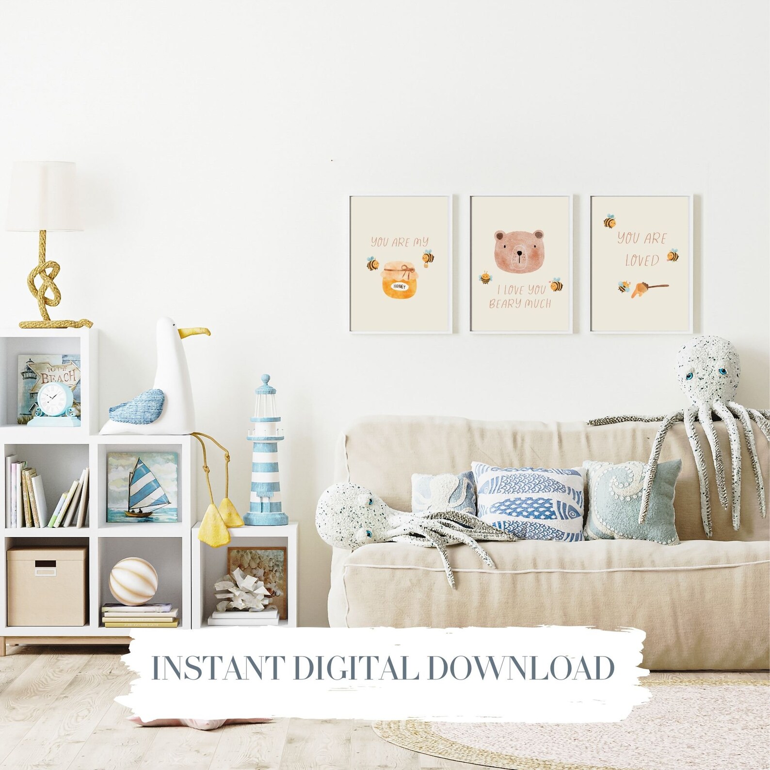 Bear Decor | Bee Decor | Neutral Colors | Honey Theme | Nursery Decor ...
