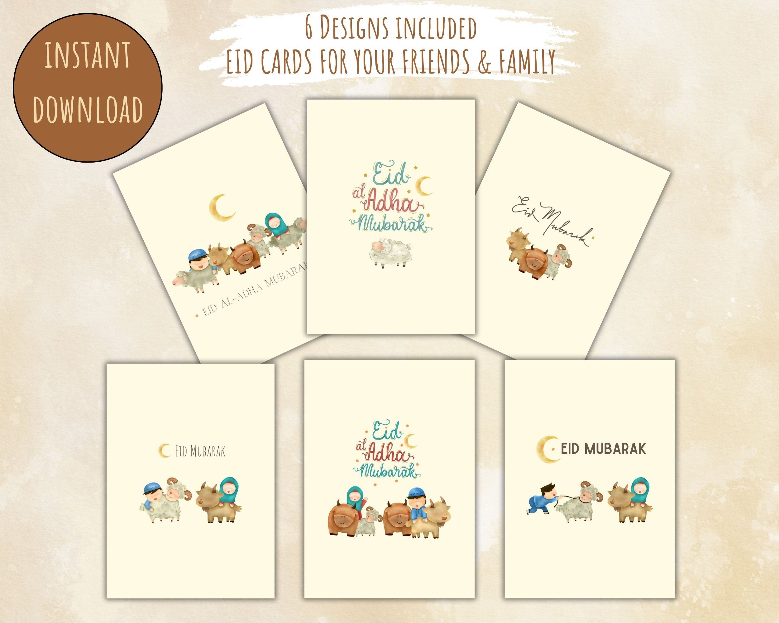 6 EID Mubarak Cards | EID Al- ADHA Cards| Islamic Greeting Cards ...