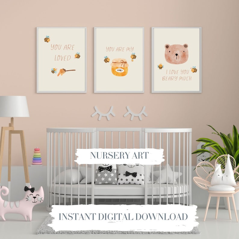 Bear Decor | Bee Decor | Neutral Colors | Honey Theme | Nursery Decor ...