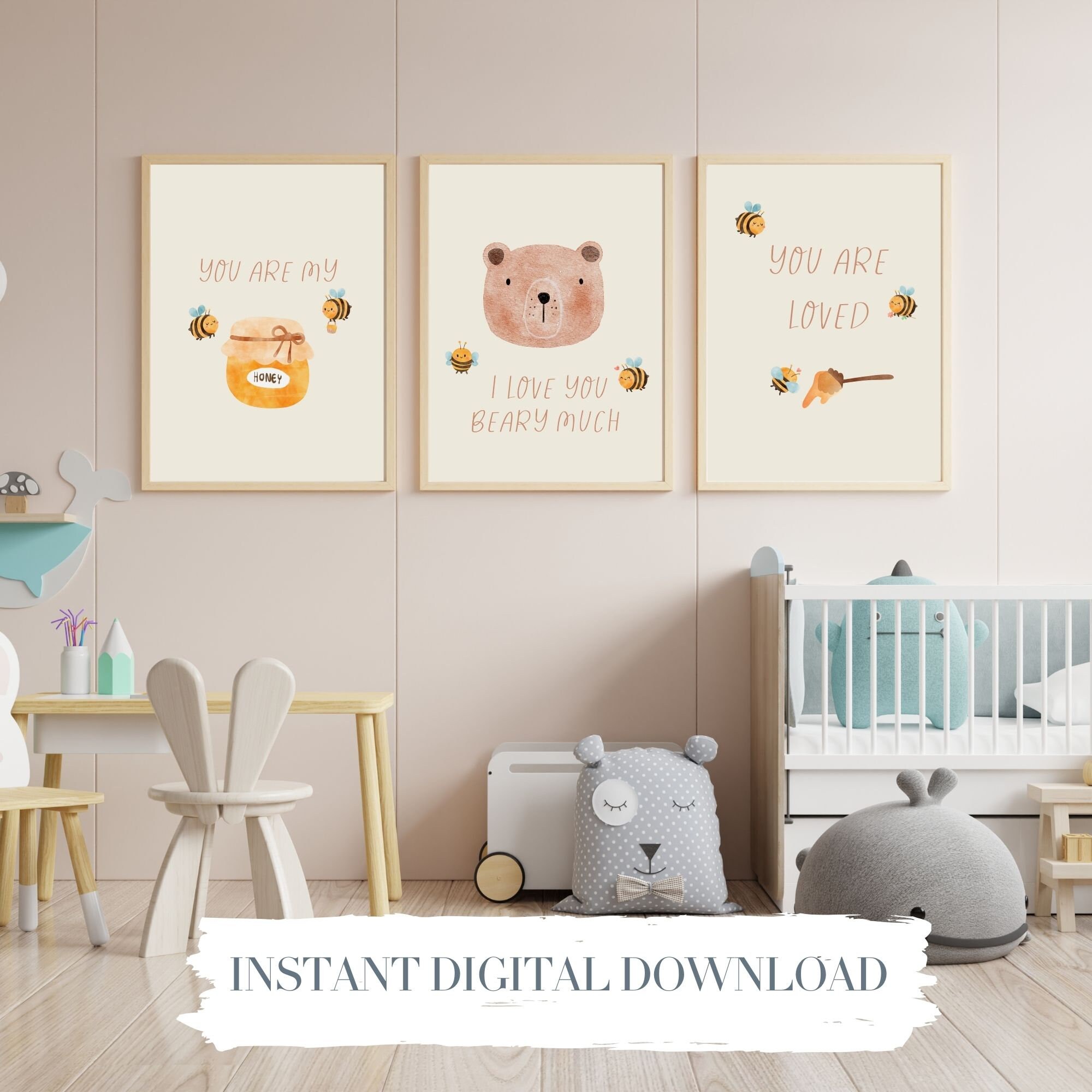 Bear Decor | Bee Decor | Neutral Colors | Honey Theme | Nursery Decor ...