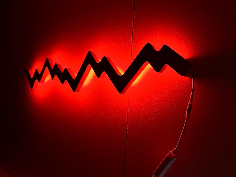 Led Light Mountain Wall Art,bedroom Decor,colorful Lights,modern Home ...