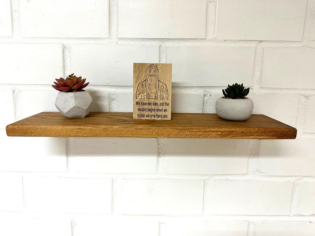 Rustic OAK Floating Shelf With Bracket,wood Shelf,wooden Handmade Shelf ...