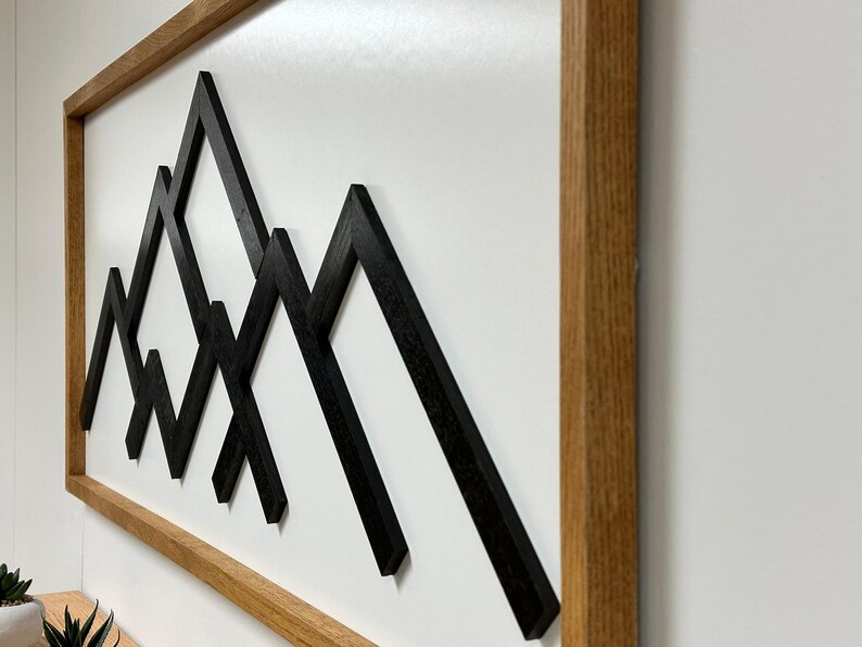 Geometric Mountains,rustic Mountain Art,3d Mountain Wood Art,wooden ...