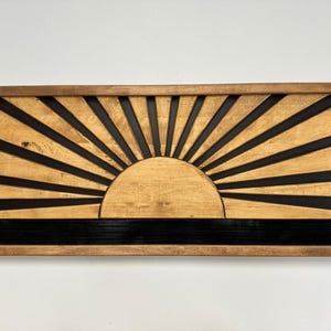 Boho Wood Wall Art,rustic Wood Sun Art,panoramic Wooden Sun,wooden ...