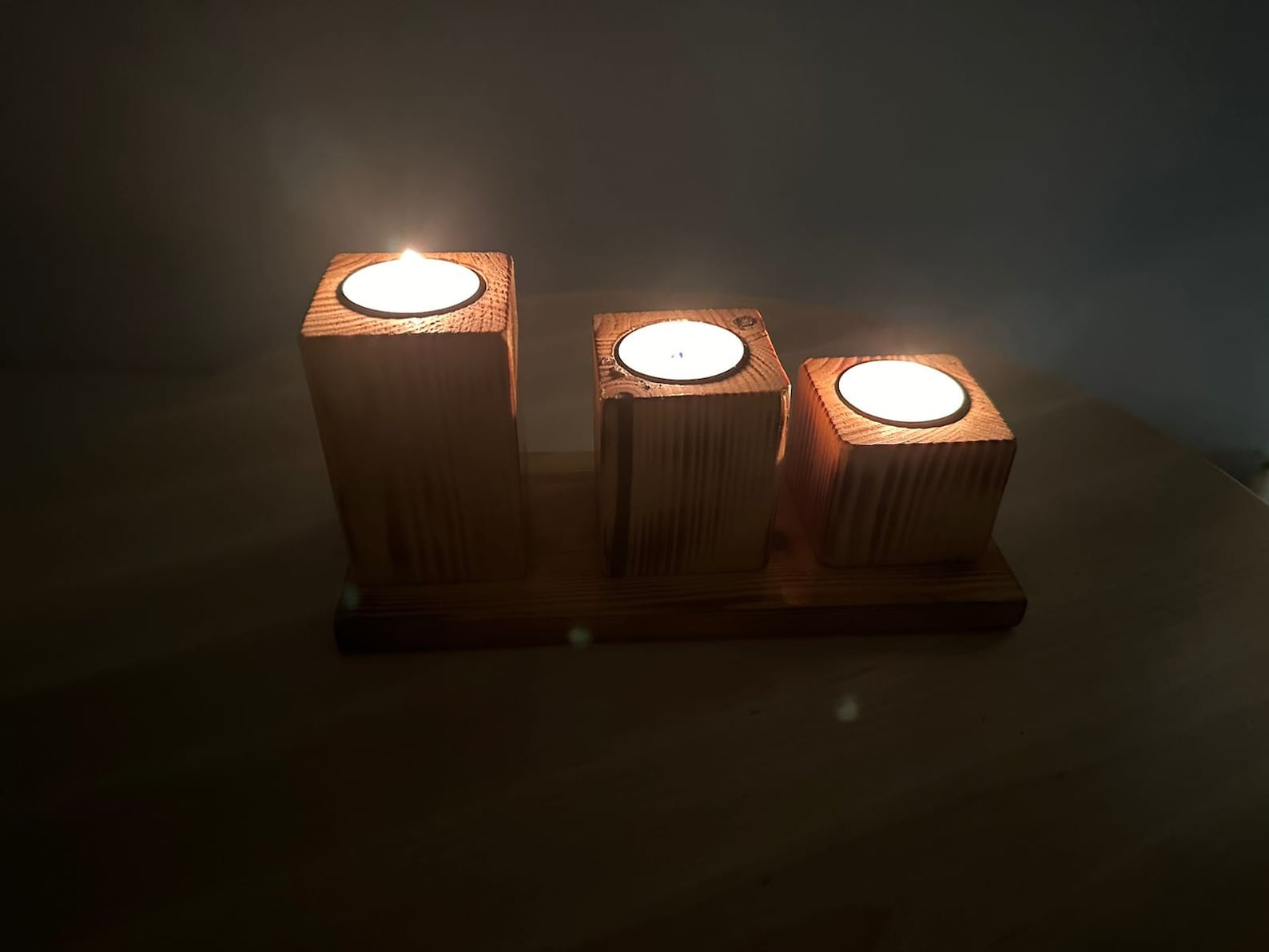 Wood Candle Holders,wooden Tealight Holders,home Decor,square Candle ...