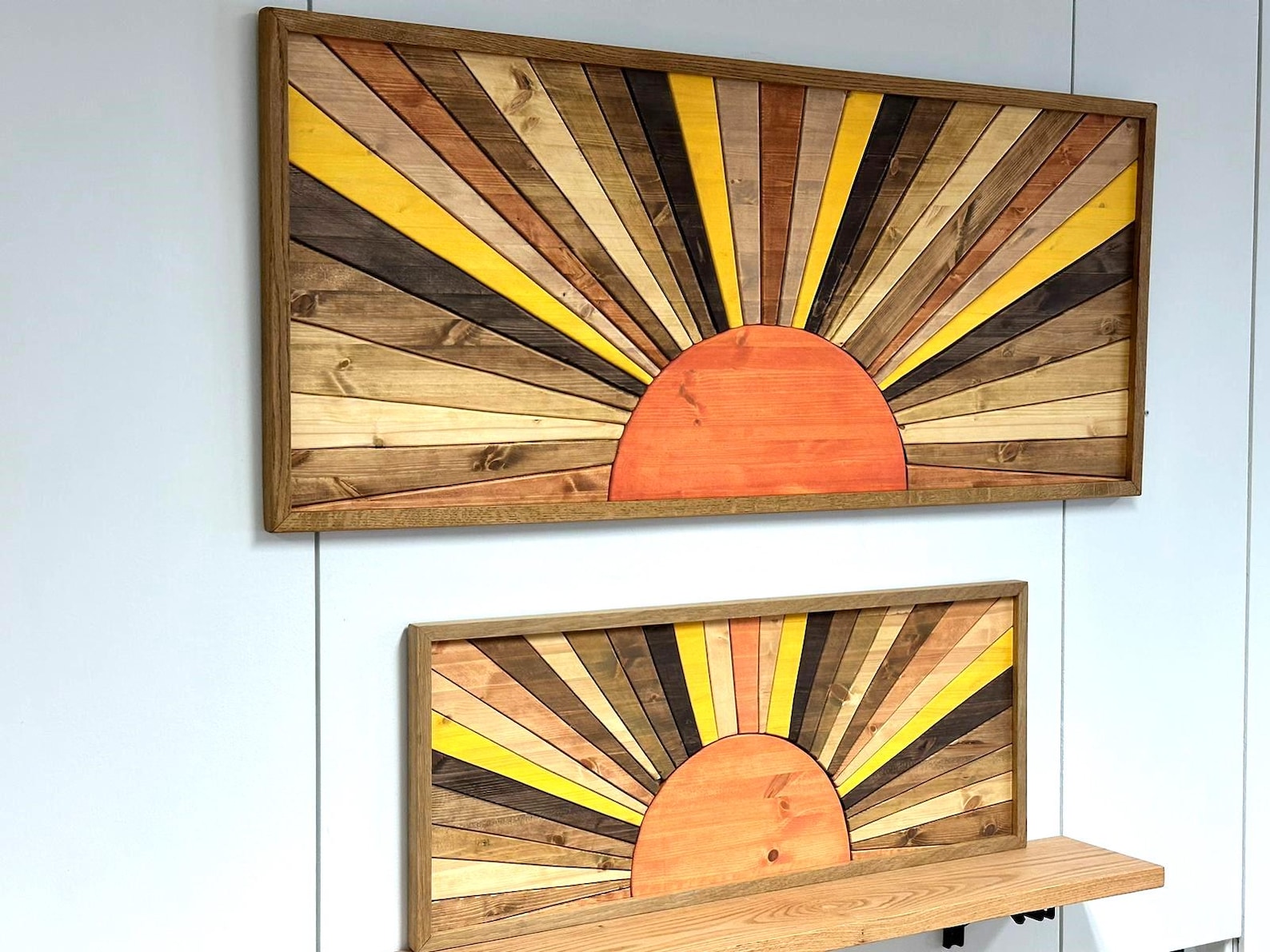 Wooden Large Sun,rustic Panoramic Wooden Sun,framed Wooden Sun,bedroom ...