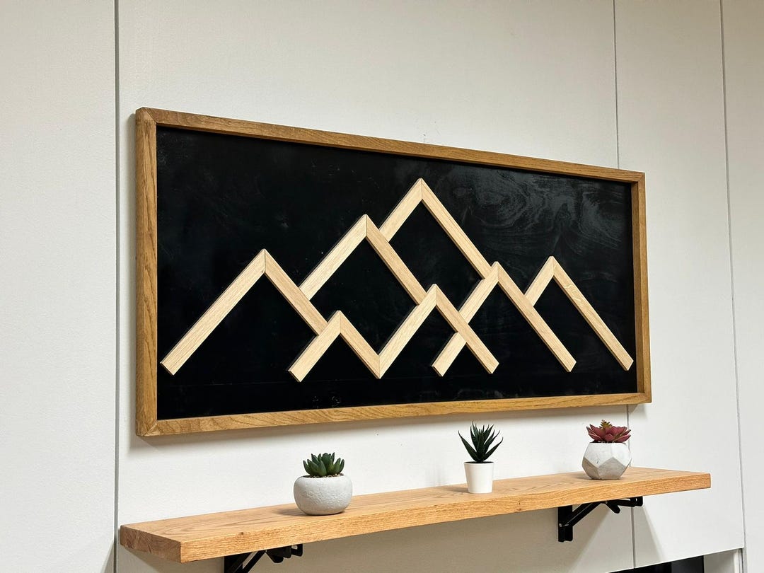Geometric Mountains,rustic Mountain Art,3d Mountain Wood Art,wooden ...