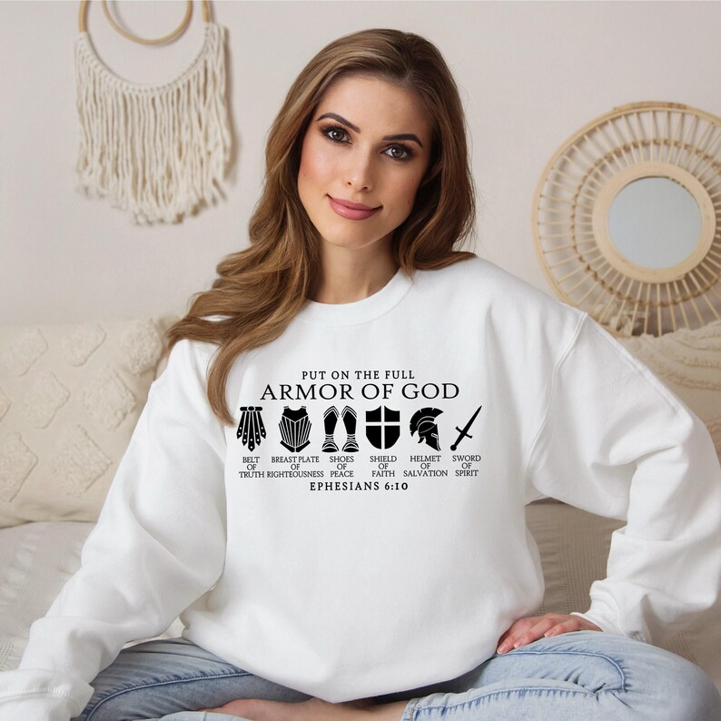 Put on the Full Armor of God Sweatshirt, Christian Catholic Gift ...