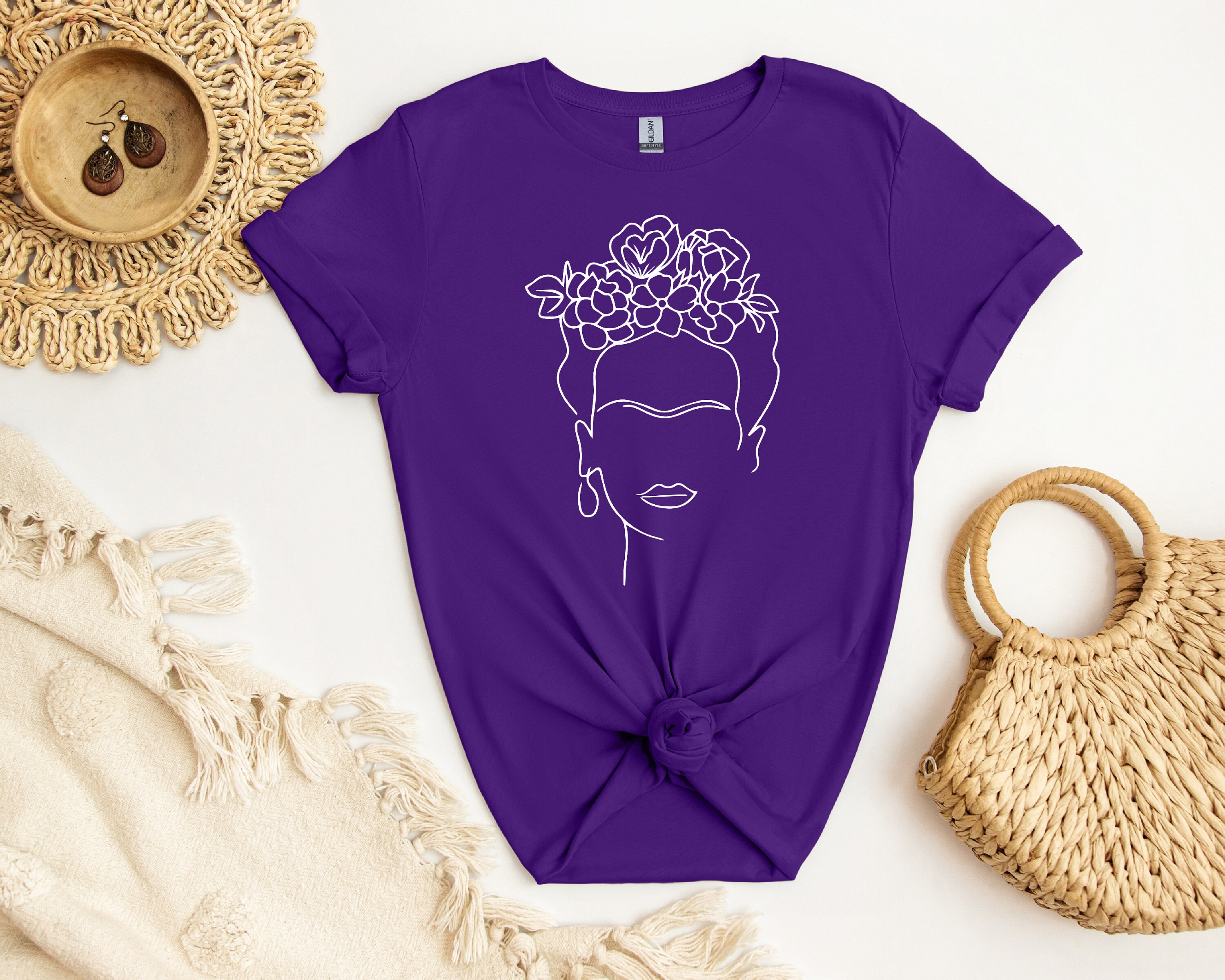 Frida Shirt, Face Line Art Shirt, Frida Line Art Shirt, Kahlo T-shirt ...
