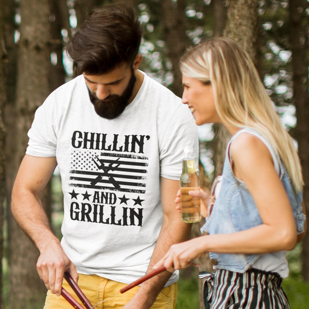 Chillin and Grillin T-shirt, Fun Barbecue Sweatshirt, Hobby Shirt ...